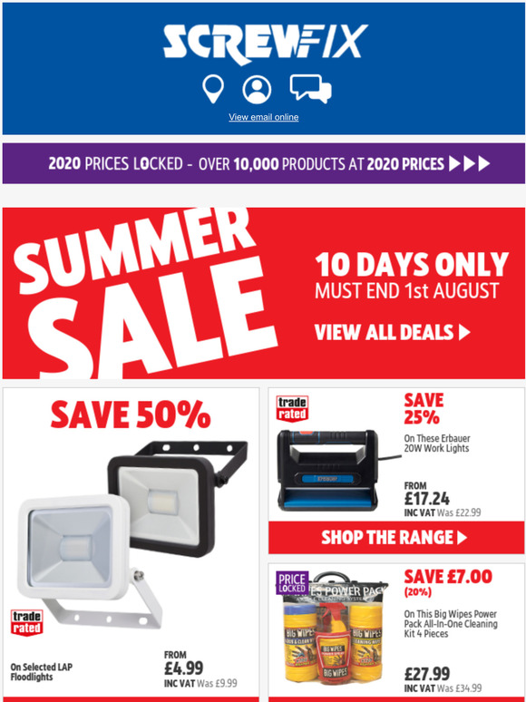 Screwfix: Summer Sale NOW ON! | Milled
