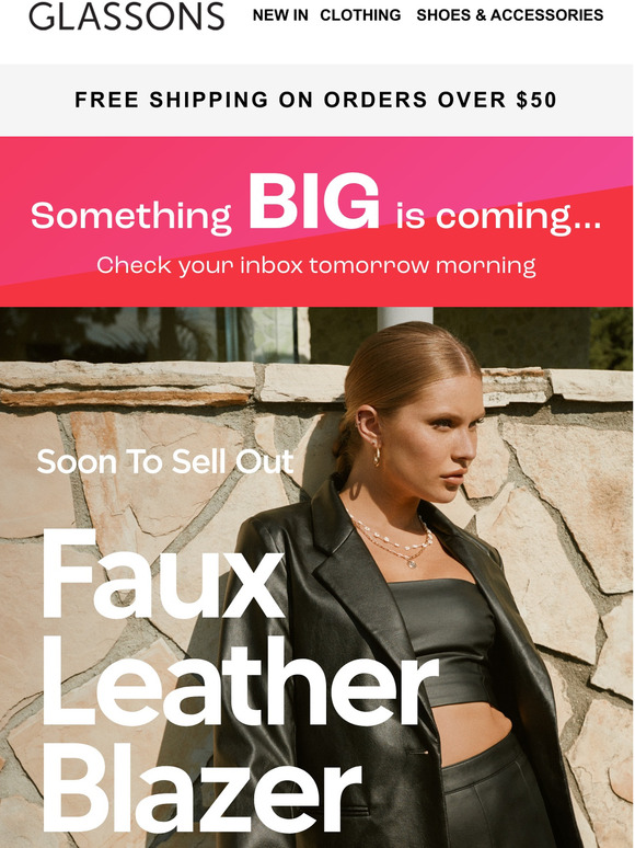 Glassons: The Faux Leather Blazer is back! | Milled