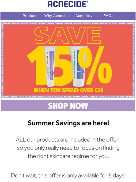 Acnecide: 15% off to start the week right on 30+ orders | Milled