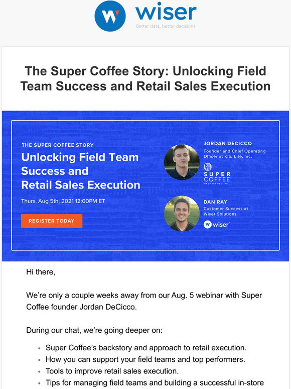 Wiser Solutions: Have you registered yet for our chat with Super Coffee ...