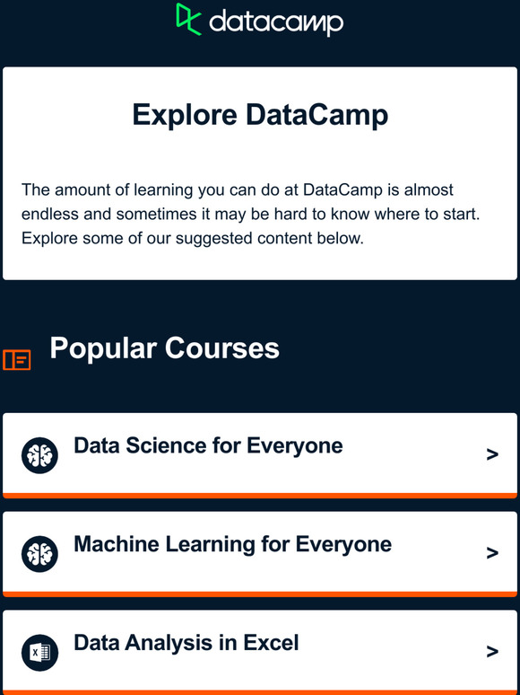 DataCamp: Check out these popular courses! | Milled