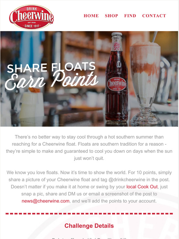 Cheerwine: Share a Cheerwine float for the coolest points youll get all ...