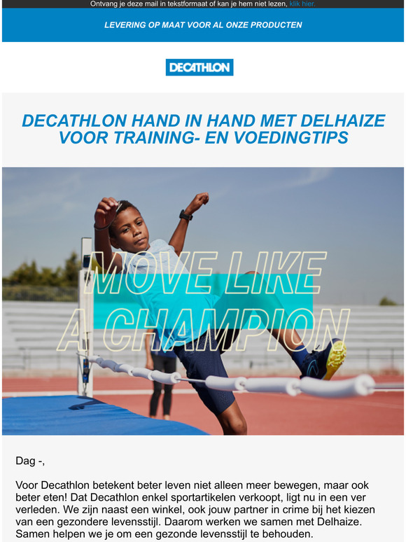 Decathlon: Decathlon hand in hand met Delhaize voor training- en ...