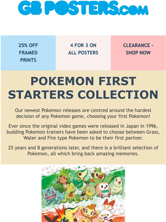 GB Posters: Pokemon First Partners Collection Released! | Milled