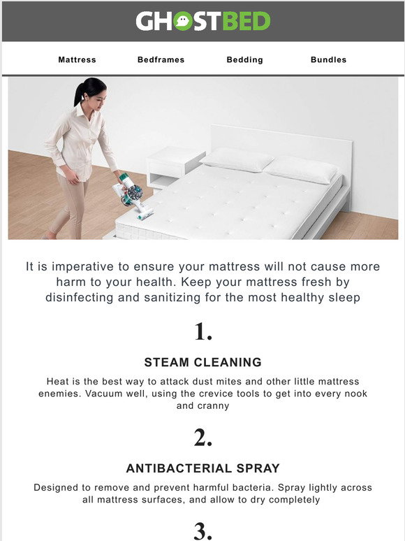GhostBed: How To: Disinfect + Sanitize Your Mattress | Milled