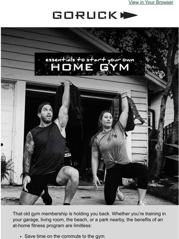 GORUCK: 4 Essentials for Starting Your Home Gym | Milled