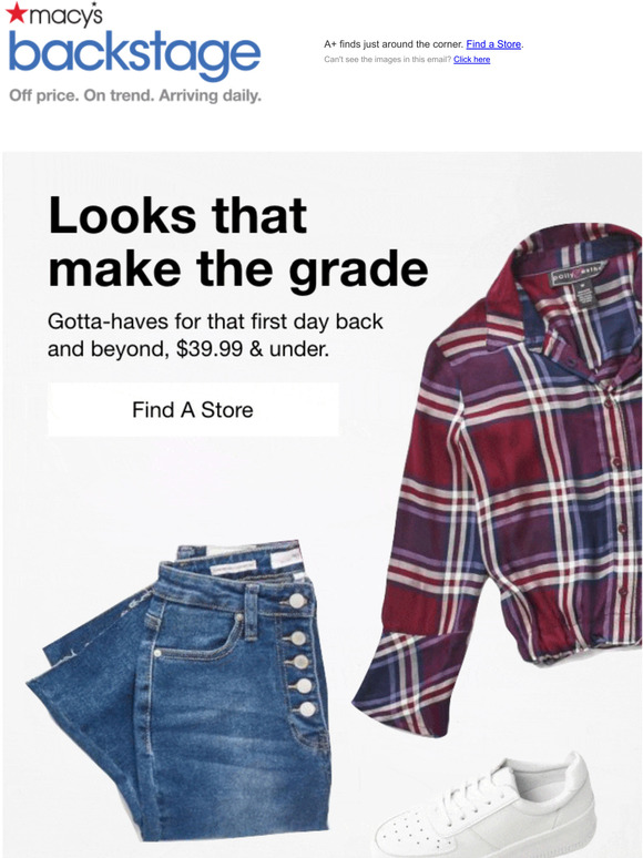 Macy's Backstage: Spotted: outfits (almost) too cool for school | Milled