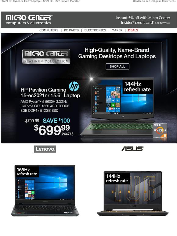 Micro Center: Micro Center Platinum! High-Quality Gaming Systems! | Milled