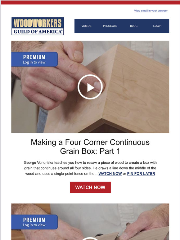 Woodworkers Guild of America: Making a Four Corner Continuous Grain Box ...