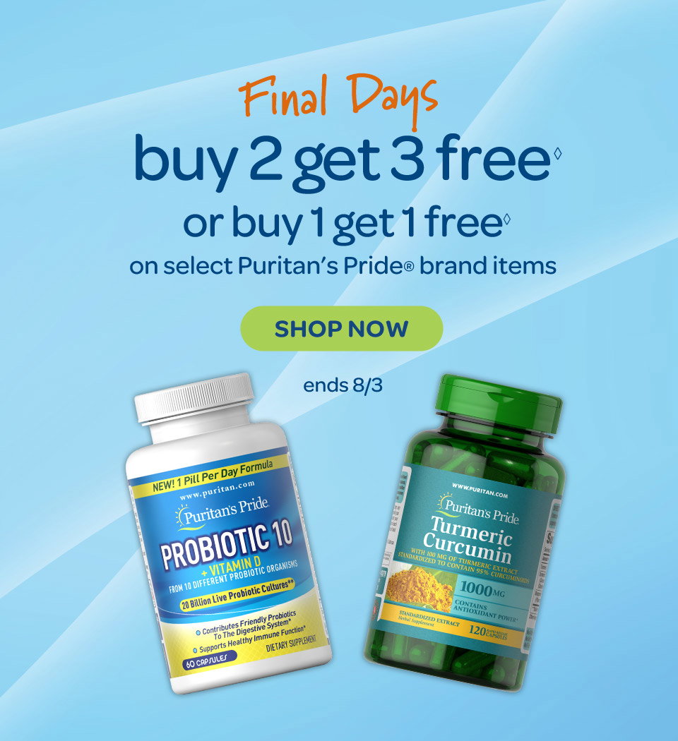 Puritan's Pride: FINAL Days: Buy 2 Get 3 Free | Milled