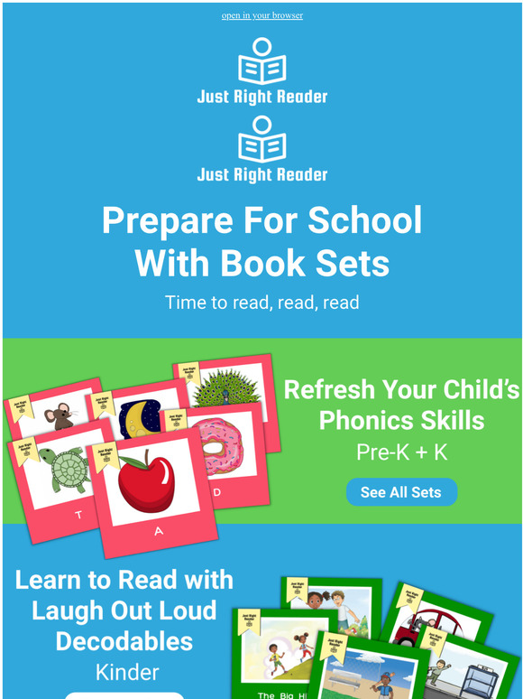 Just Right Reader: Get Ready for School | Milled