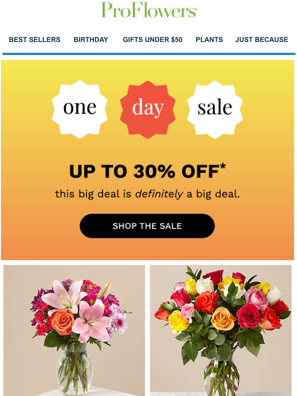 ProFlowers: today: up to 30% off | Milled
