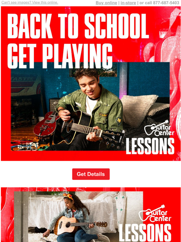 Guitar Center: Last chance: Buy 2 lessons, get 2 free | Milled