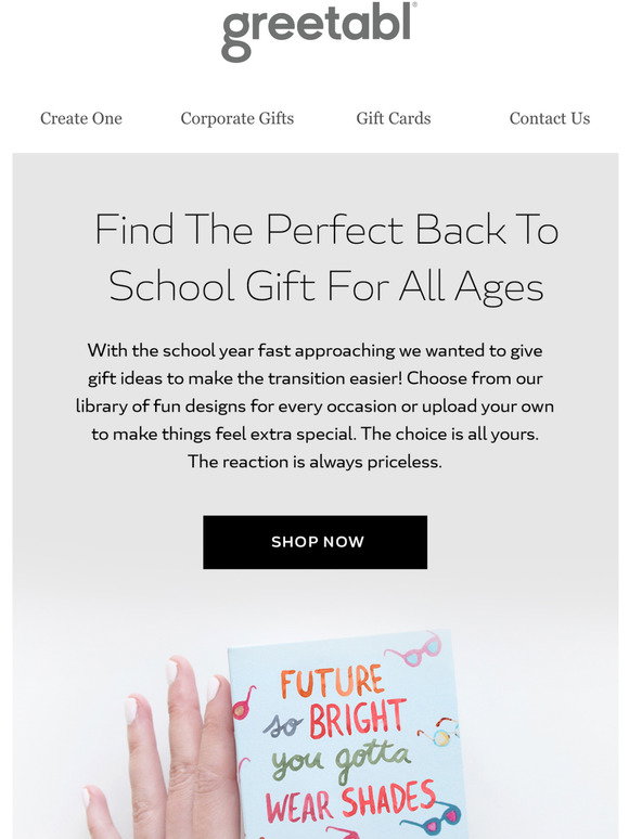 Greetabl: Customizable gift boxes for the new school year! | Milled