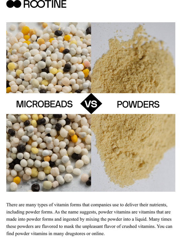 Rootine: Powder vitamins microbeads - what you need to know | Milled