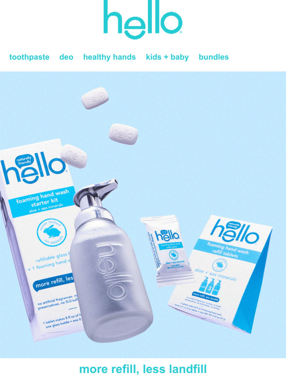 HelloProducts.com: new from hello: refillable hand soap tablets | Milled