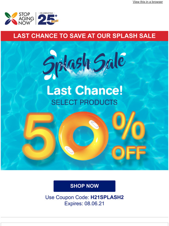 Stop Aging Now: 50% OFF SPLASH SALE Ends at Midnight | Milled