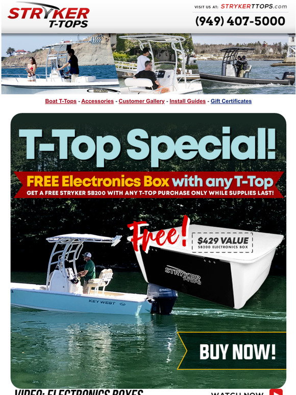Stryker T-Tops: Special Offer! Free $429 Stryker T-Tops Electronics Box ...