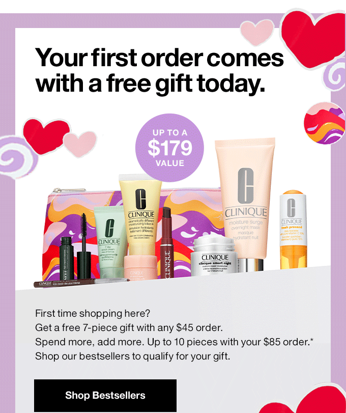 Clinique: -your first purchase plus a free gift. | Milled