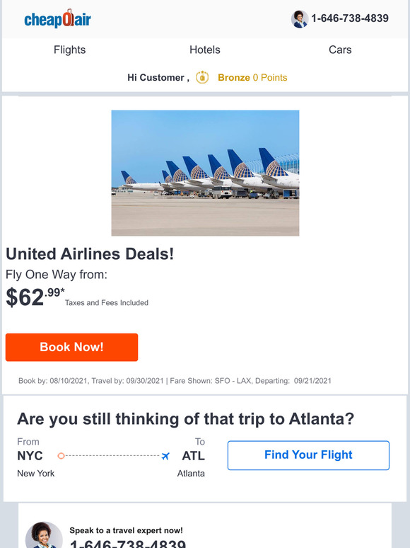 CheapOair: United Airlines Deals: Fly from $38.99 | Milled