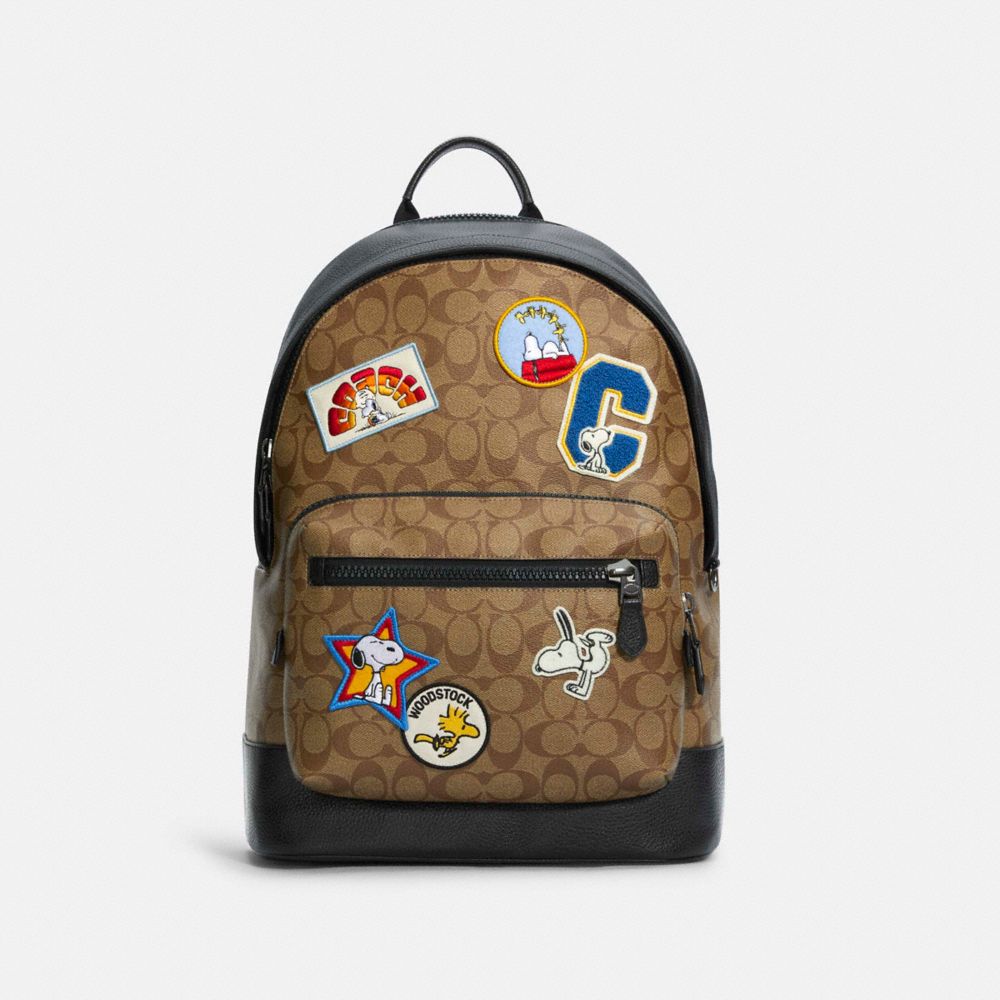 Coach: The Coach X Peanuts West Backpack In Signature Canvas With ...