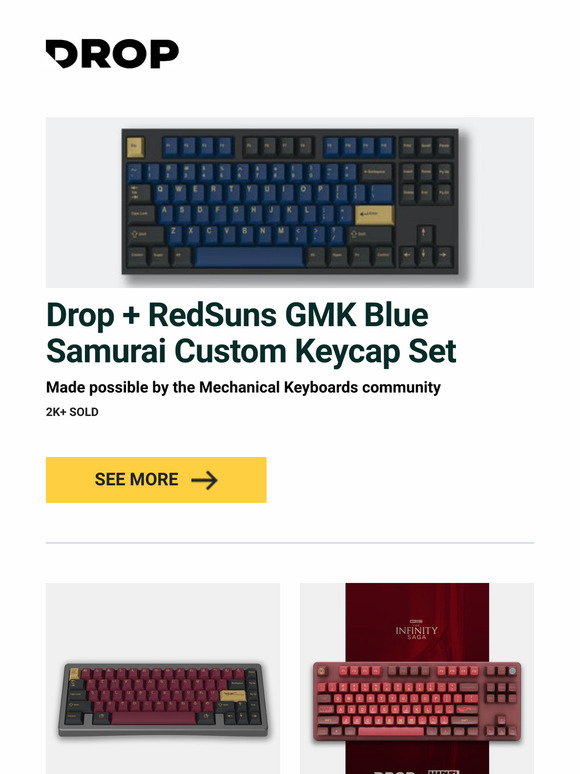 Drop: Drop + RedSuns GMK Blue Samurai Custom Keycap Set, Drop + RedSuns ...