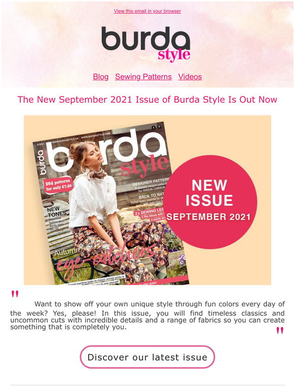 BurdaStyle: The New September 2021 Issue of Burda Style Is Out Now | Milled