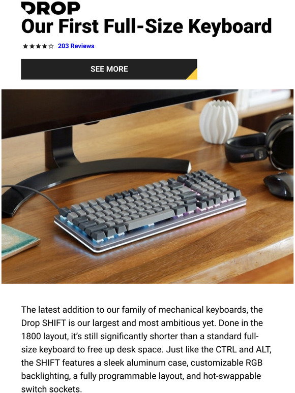 Drop: Drop SHIFT Mechanical Keyboard: Our Biggest, Brightest ...