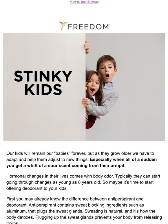 Freedom: Tips for Stinky Kids | Milled