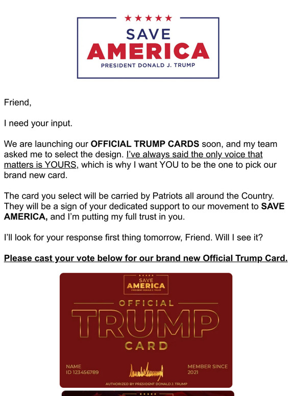 Donald J. Trump: Our Official Trump Cards | Milled