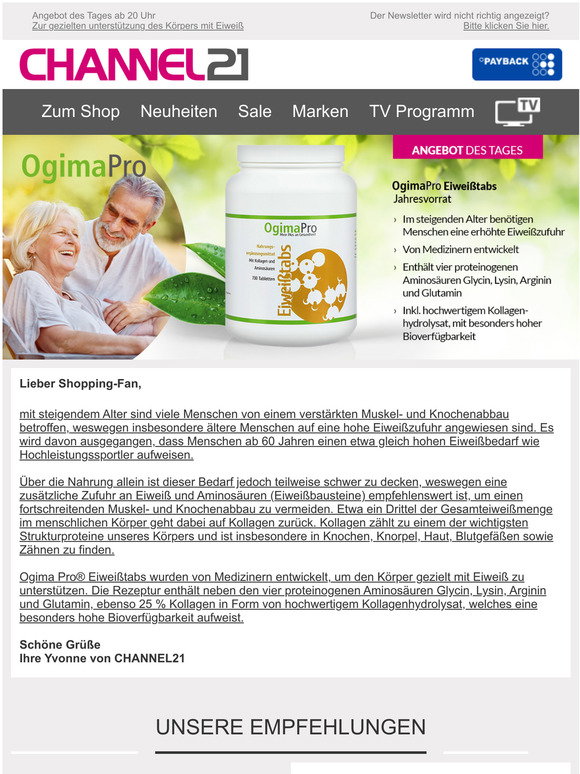 CHANNEL21: Ogima Pro Eiweitabs trgt zum Muskel-und Knochenaufbau bei ...