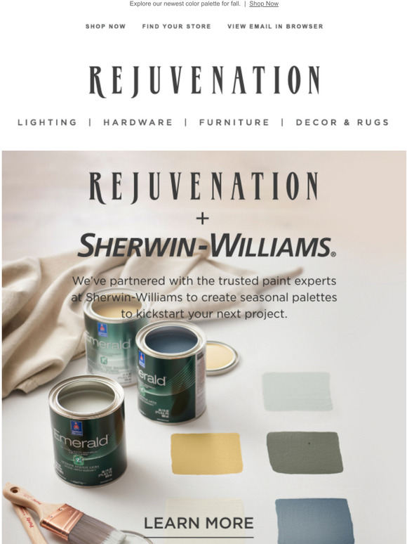 Rejuvenation: New Rejuvenation + Sherwin-Williams color palette | Milled