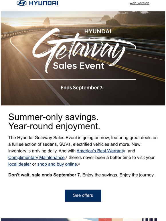 Hyundai: The Hyundai Getaway Sales Event is on. | Milled