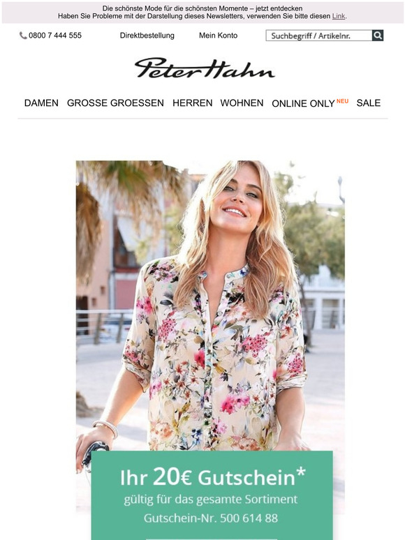 Peter Hahn DE: Jetzt 20 sichern und attraktive Looks entdecken | Milled