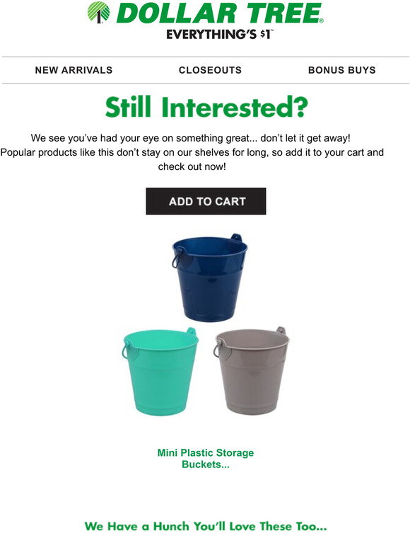 Dollar Tree: -Still Interested In Mini Plastic Storage Buckets...? | Milled