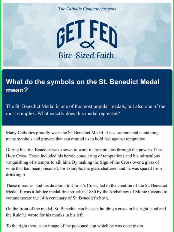 The Catholic Company: What do the symbols on the St. Benedict Medal ...