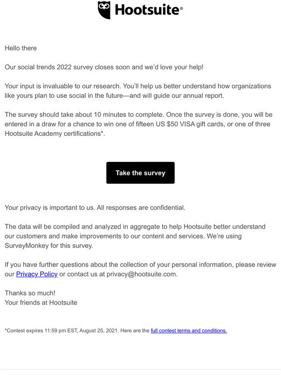 Hootsuite: Last chance to fill out our social trends 2022 survey and ...