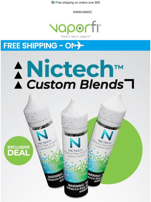 VaporFi: Grab 3 Nictech blends & receive a 4th on us | Milled