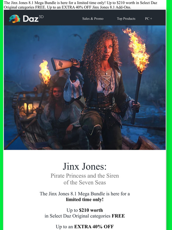DAZ 3D: Jinx Jones: Pirate Princess and the Siren of the Seven Seas ...