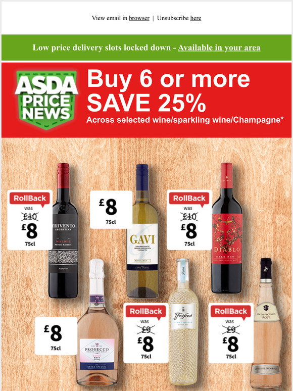 Asda George: Buy 6, SAVE 25% on wine - what a corker! | Milled