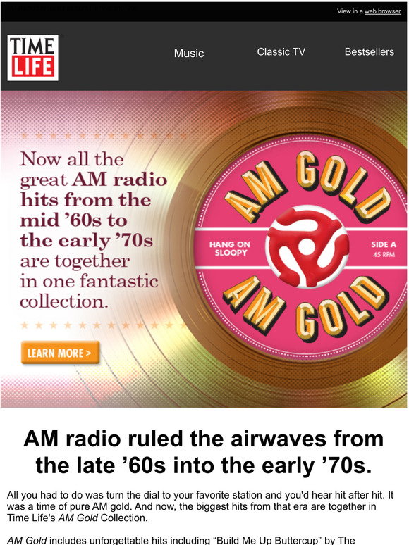 TimeLife: BRAND NEW MUSIC COLLECTION: AM GOLD | Milled