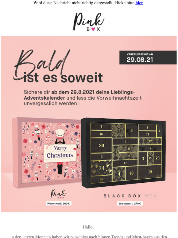 Pink Box: Der Countdown luft: Unser Adventskalender steht in den Startlchern | Milled