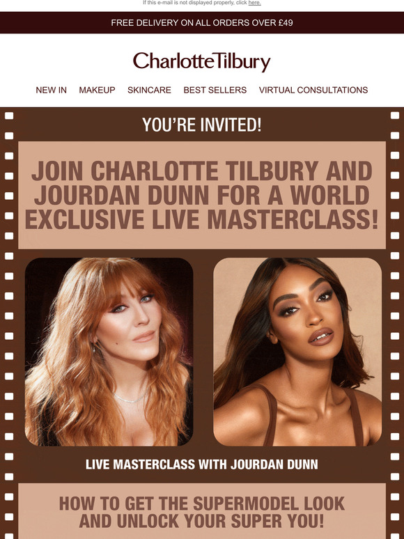 Charlotte Tilbury: LIVE MASTERCLASS With Jourdan Dunn + Charlotte Tilbury! Youre Invited! | Milled