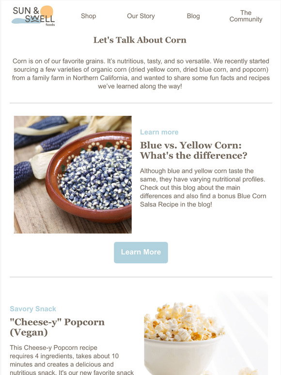 Sun & Swell: Blue vs. Yellow Corn: whats the difference? | Milled