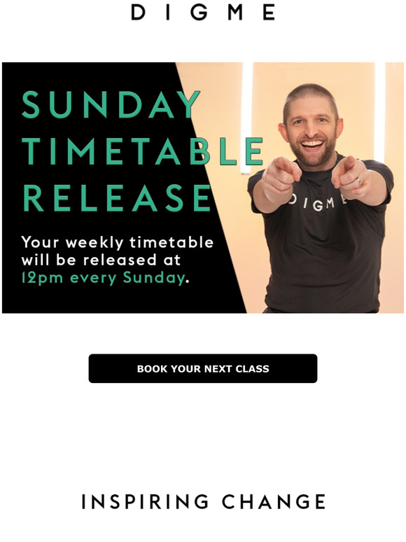 Digme Fitness: Weekly timetable releases are coming... | Milled