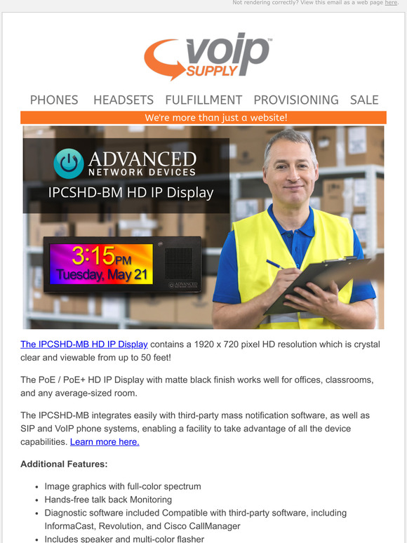 VoIP Supply: Advanced Network Devices HD Display - Visible from 50 Feet ...