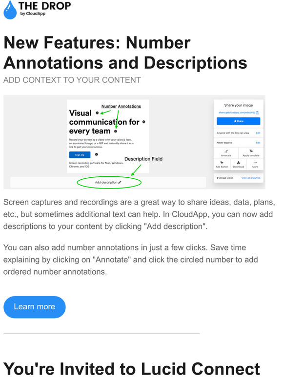 CloudApp: New Features : Number Annotations and Descriptions | Milled