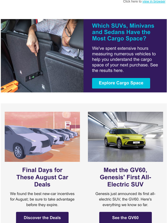 Cars: Which SUVs, Minivans and Sedans Have the Most Cargo Space? | Milled