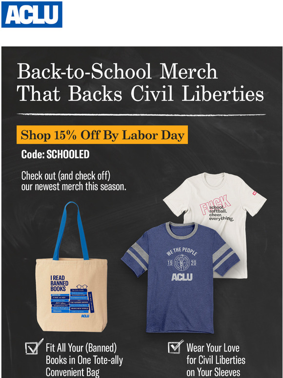 ACLU: A Back-to-School Civil Liberties Check List (open for new merch ...