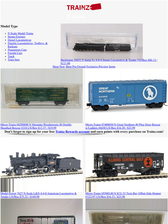 Trainz: Bachmann N Scale Santa Fe 4-8-4 at Trainz.com | Milled